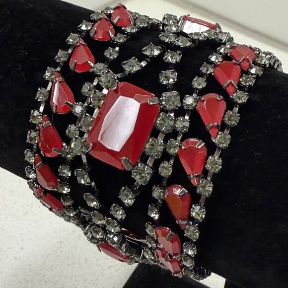 BCBGMaxAzria | Jewelry | Bcbg Maxazria Vintage Wide Rhinestone Cuff ...